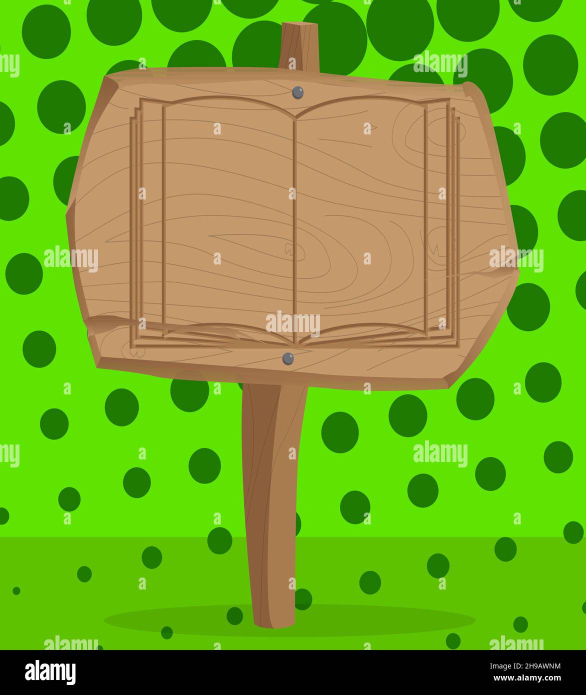E-book icon on Wooden sign. Cartoon vector illustration Stock Vector ...