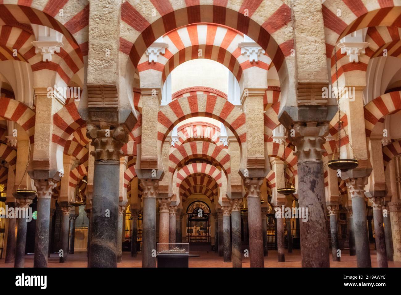 Prayer Hall with two-tiered arches in Mezquita-Cathedral (Mosque ...