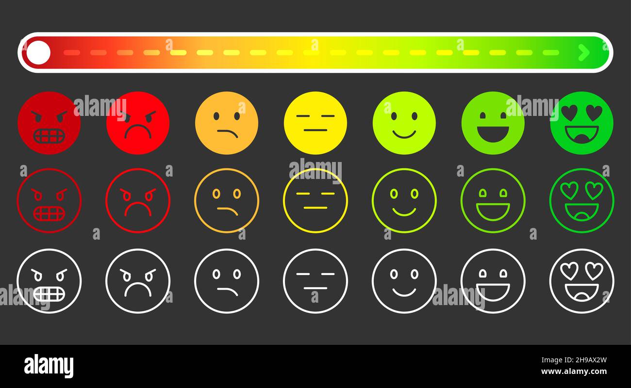 Emoji feedback score rating scale flat line set. Customer satisfaction ... Emoji feedback score rating scale flat line set. Customer satisfaction ...