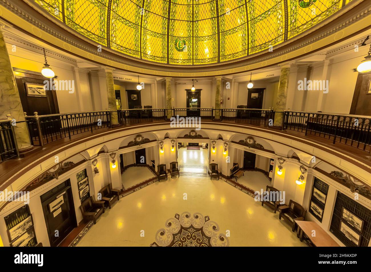 Stained glass dome installed in the Pacific County Courthouse in 1910 ...