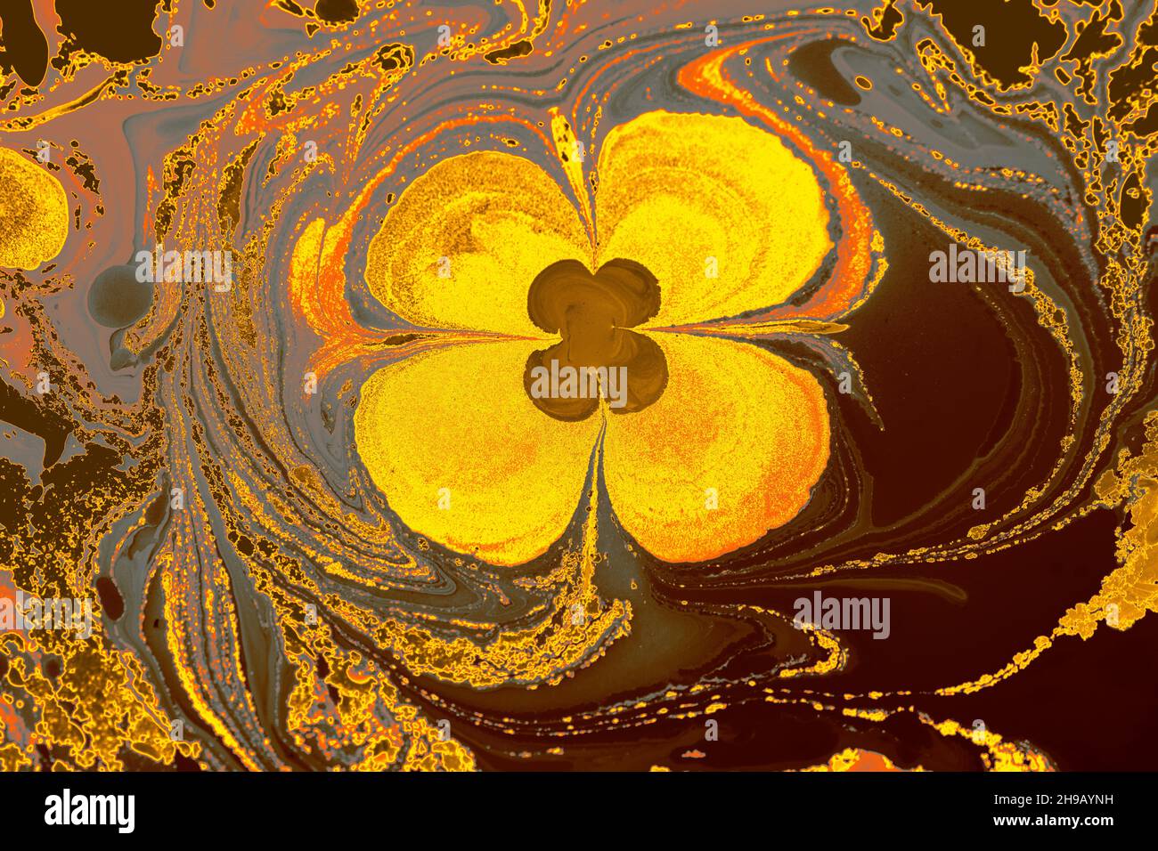 Abstract ebru cover art. Floral Ebru marbling texture background design ...