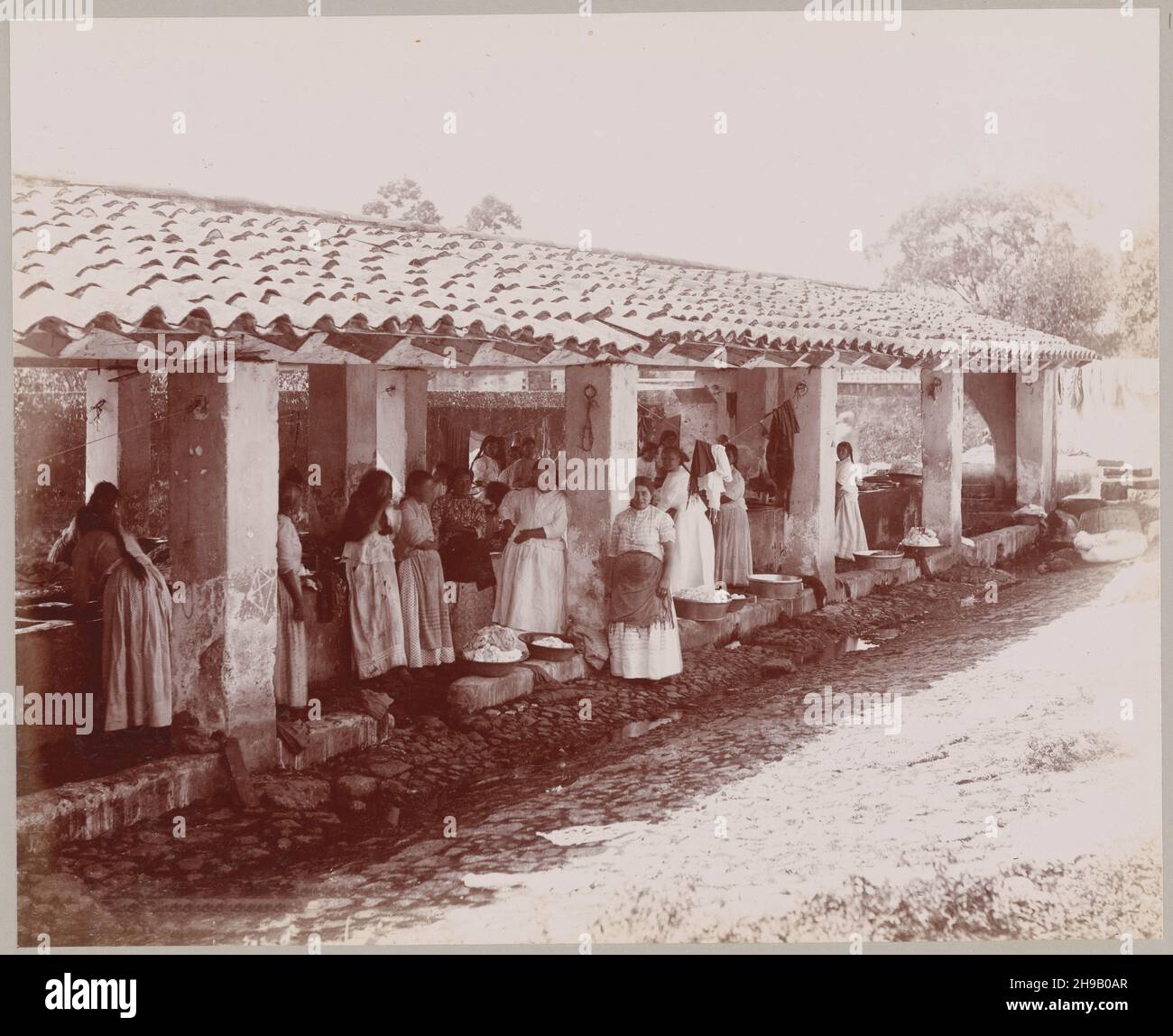 Mexican women at a public laundry, Old Mexico1898, Mayo & Weed ...