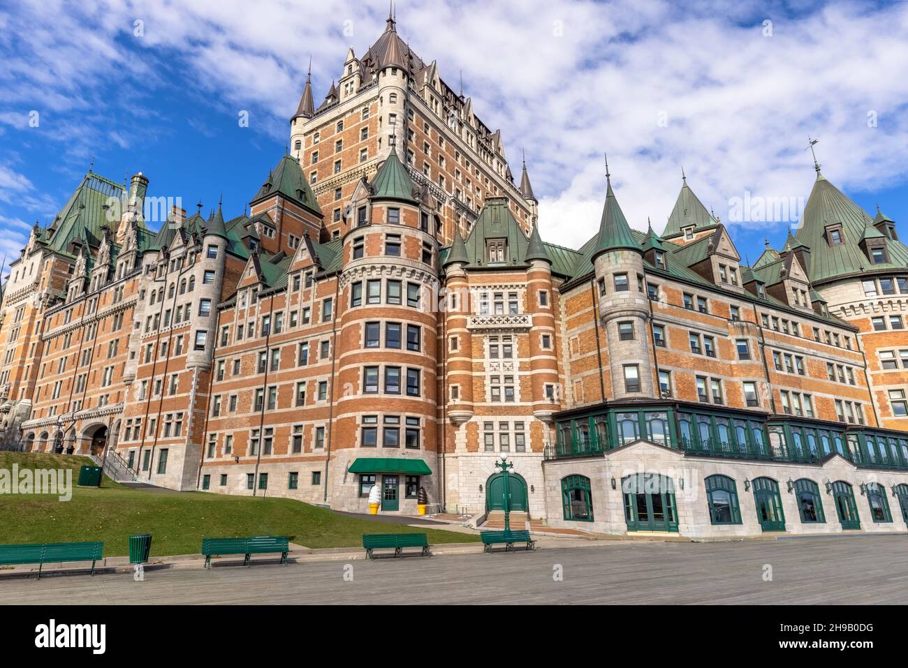 Famous Chateau Frontenac in Quebec historic center located on Dufferin ...