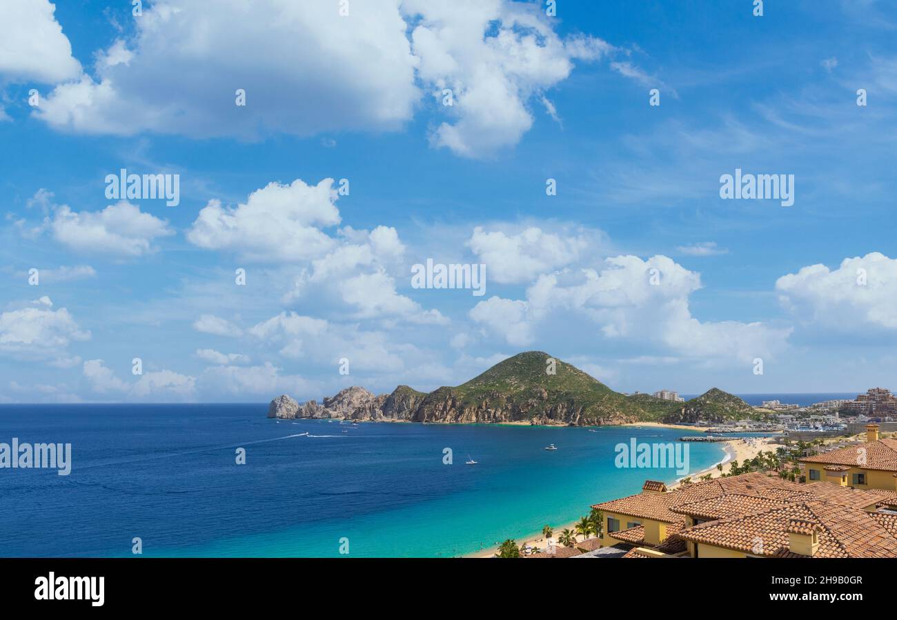 Cabo San Lucas, Mexico, Scenic panoramic aerial view of Los Cabos ...