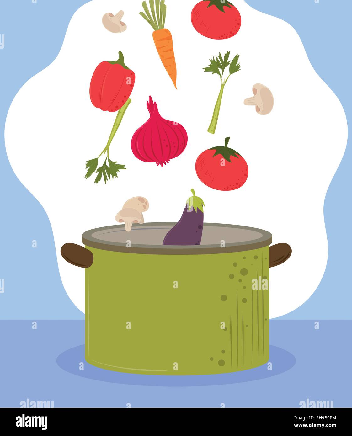 Food falling into pan Stock Vector Images - Alamy