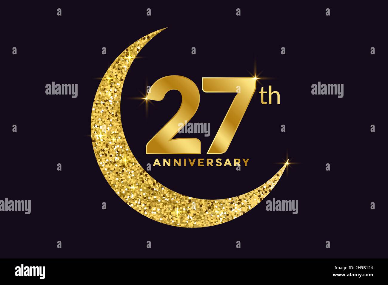 Twenty Seventh Anniversary Celebration Golden Emblem in Black ...
