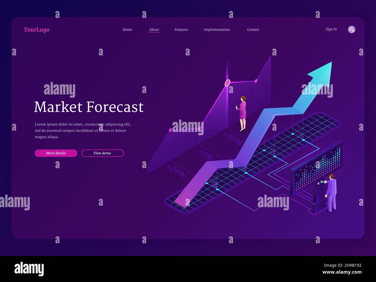Market forecast banner. Economy analysis, financial strategy, research ...