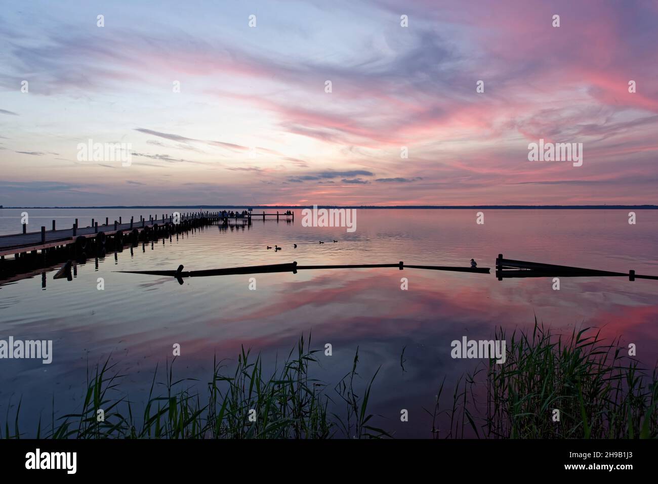 Sunset at Steinhuder Meer,Hanover,Germany.Steihuder Meer Nature Park ...