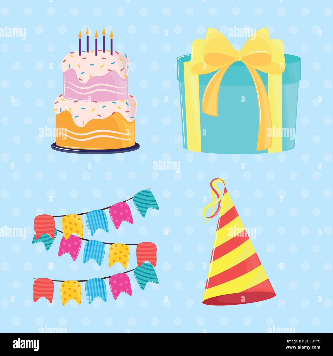 set happy birthday Stock Vector Image & Art - Alamy