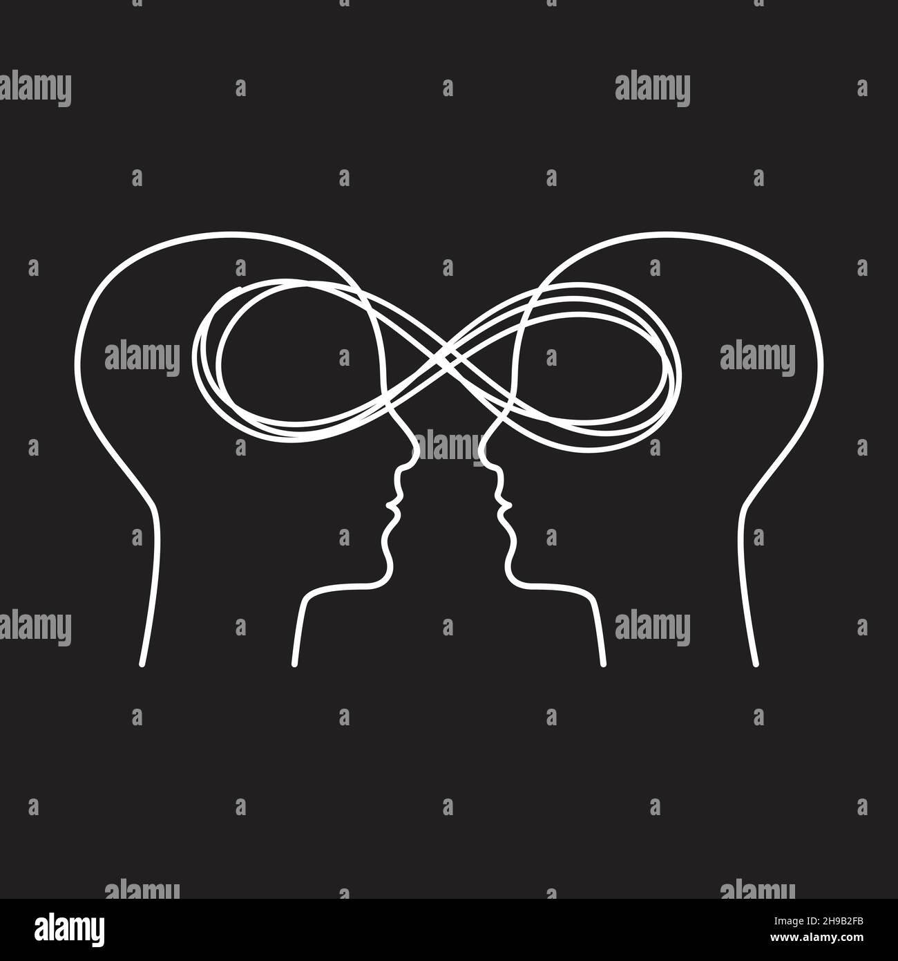 Coaching symbol. Teacher. Interpersonal communication between two ...