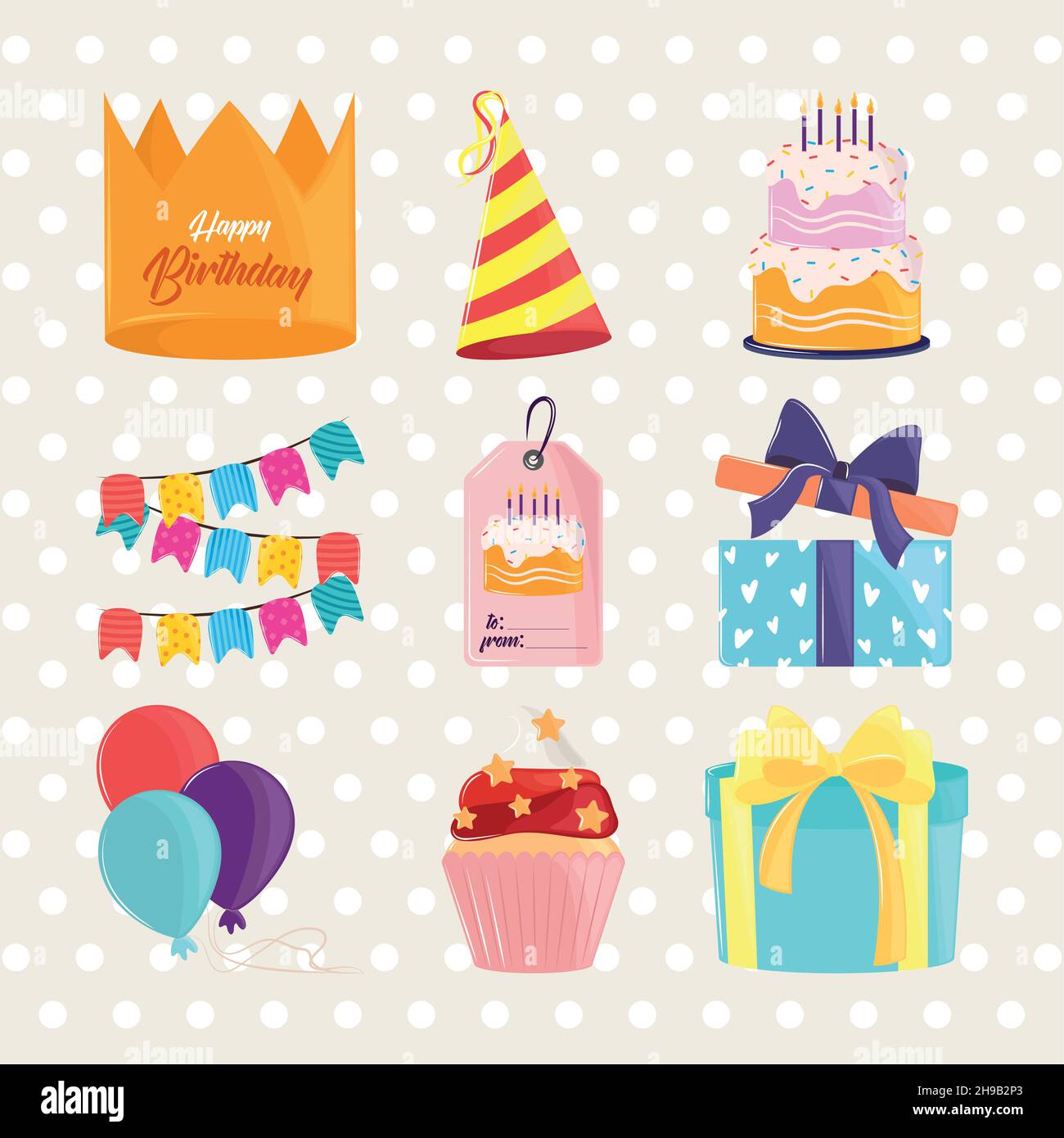 birthday party icons Stock Vector Image & Art - Alamy