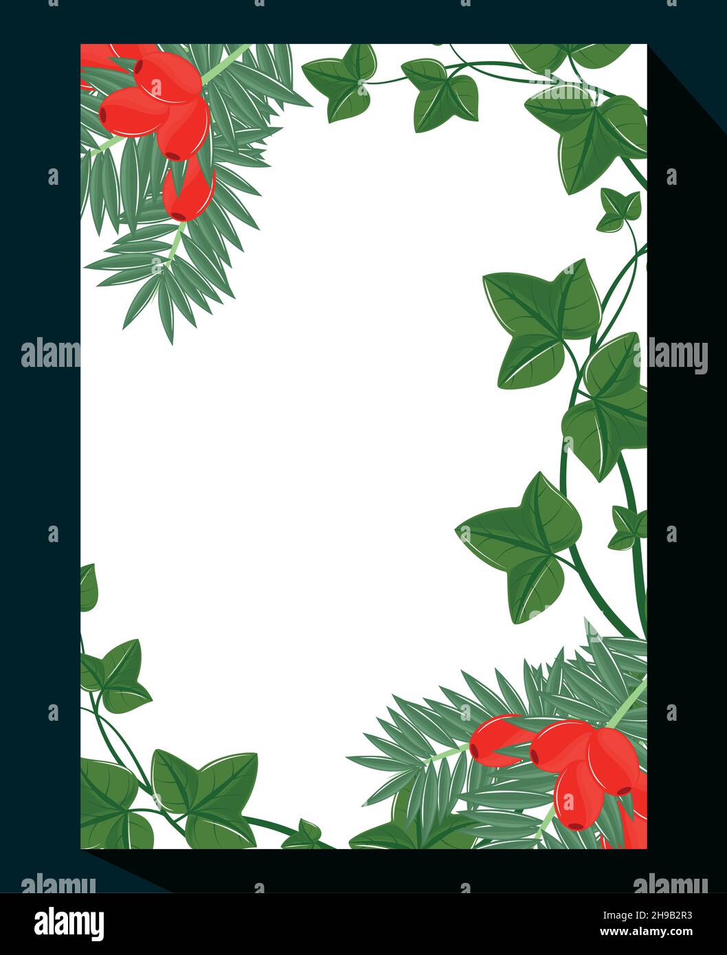 mistletoe leaf frame Stock Vector Image & Art - Alamy