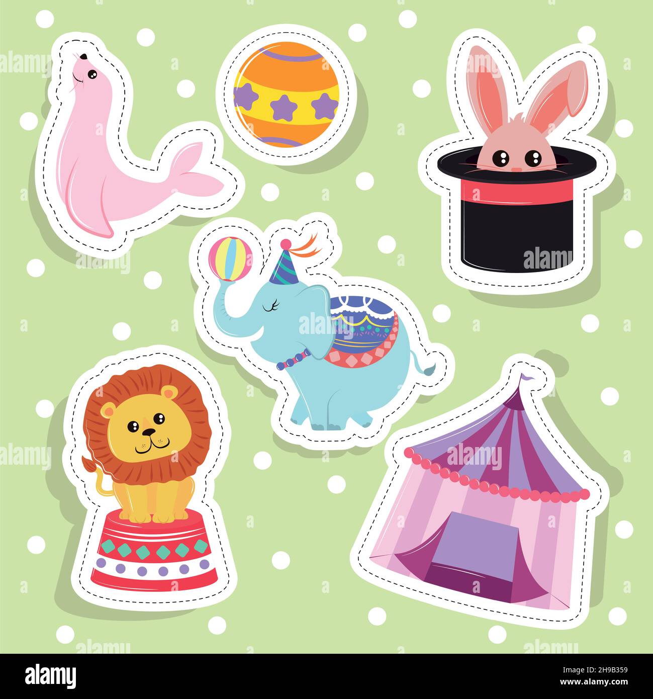 circus stickers icons Stock Vector Image & Art - Alamy
