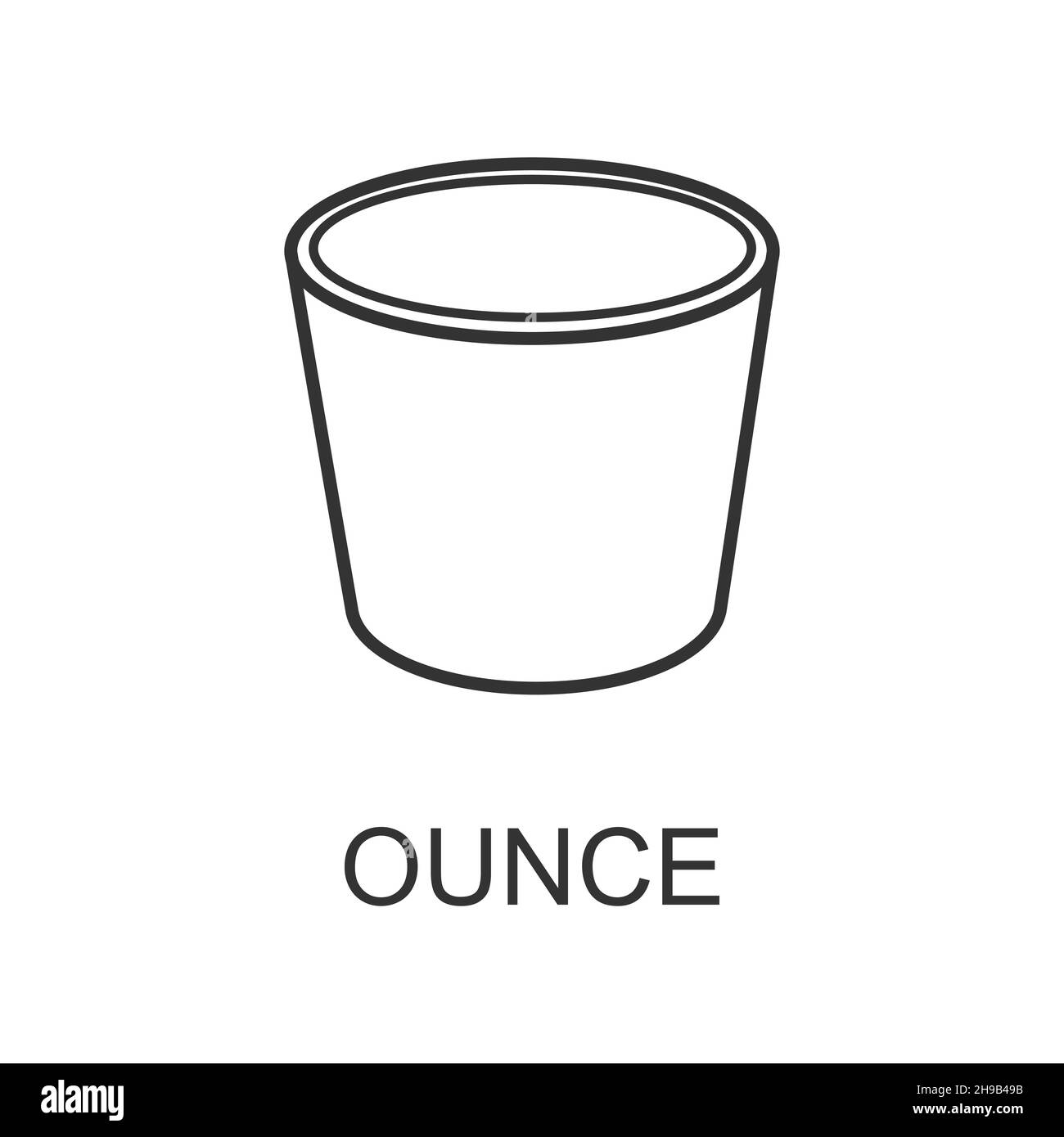 Fluid ounce glass icon isolated on white background. Unit of volume for ...