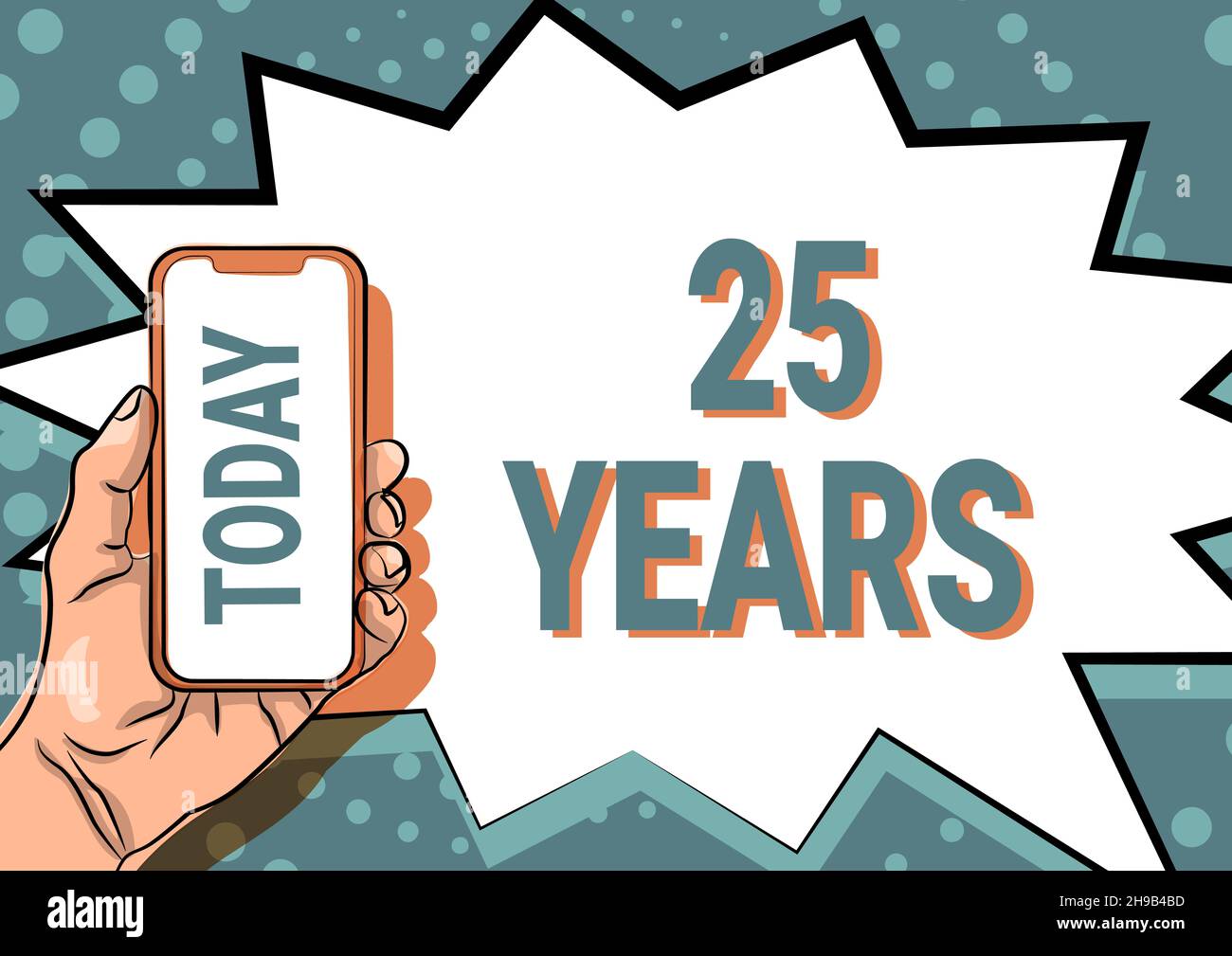 Text showing inspiration 25 Years. Internet Concept Remembering or ...