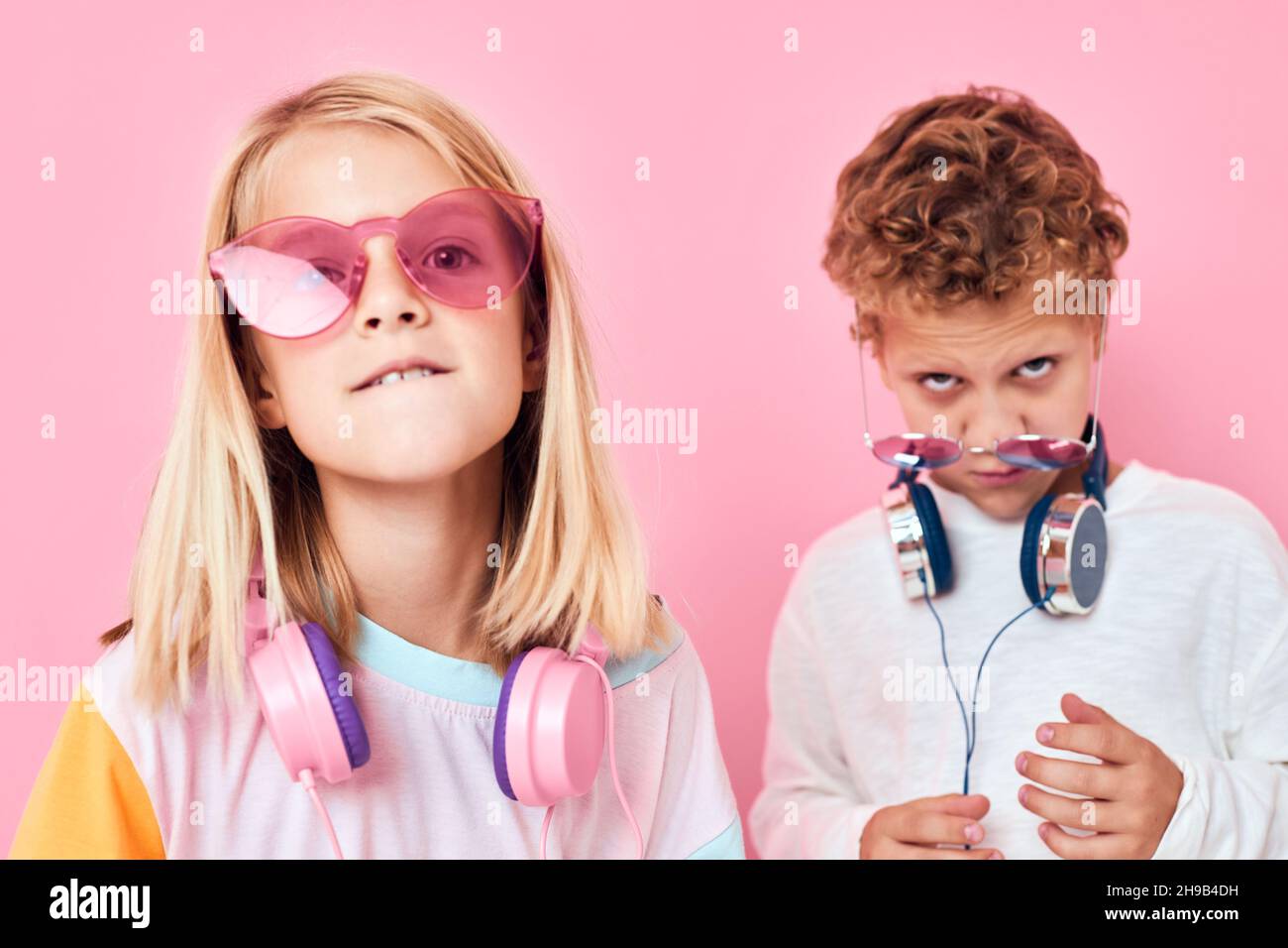 adorable little kids in sunglasses have fun with friends casual kids ...