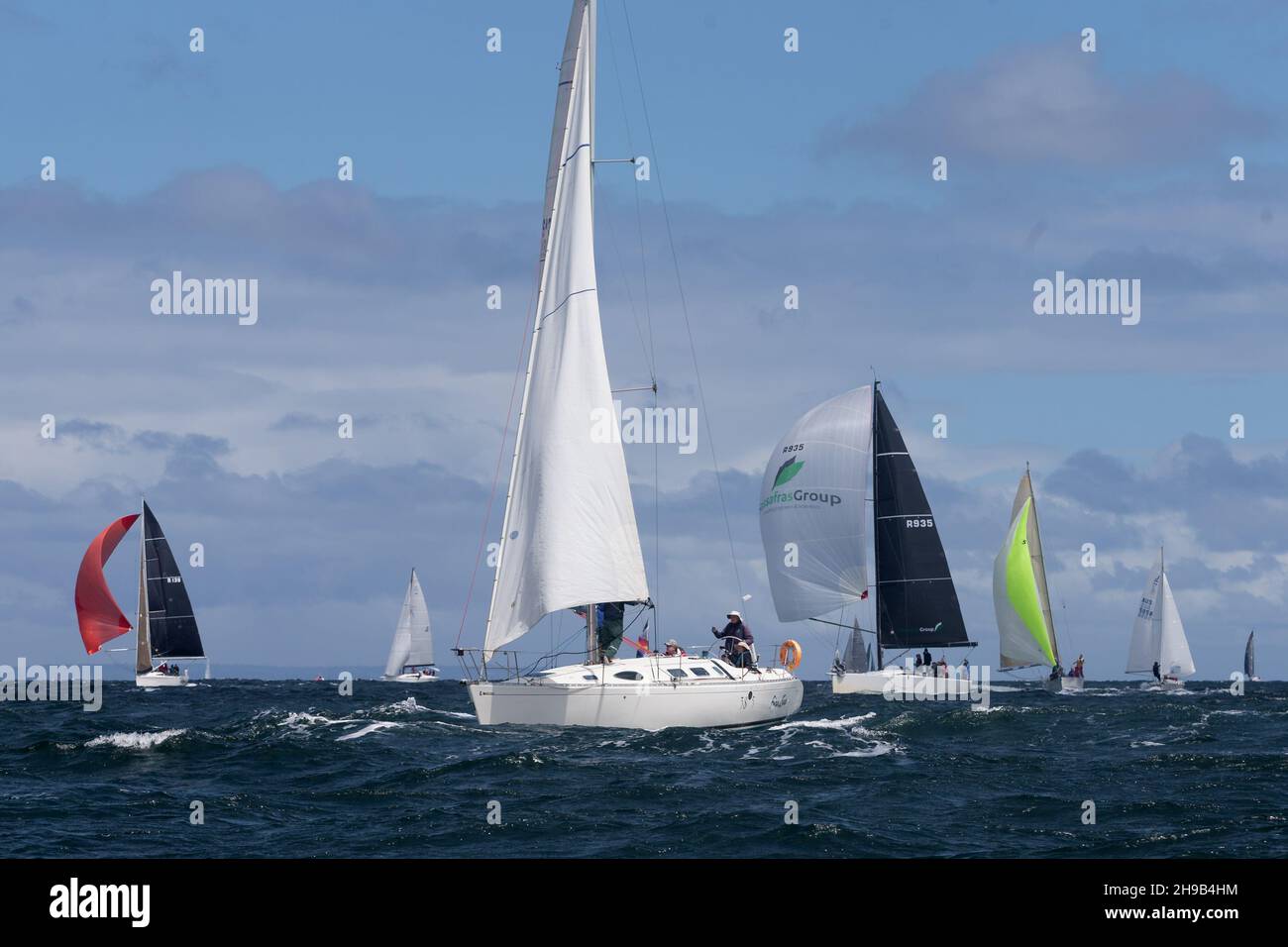 Fixed keel yachts are seen competing during the 2021/22 Australian ...