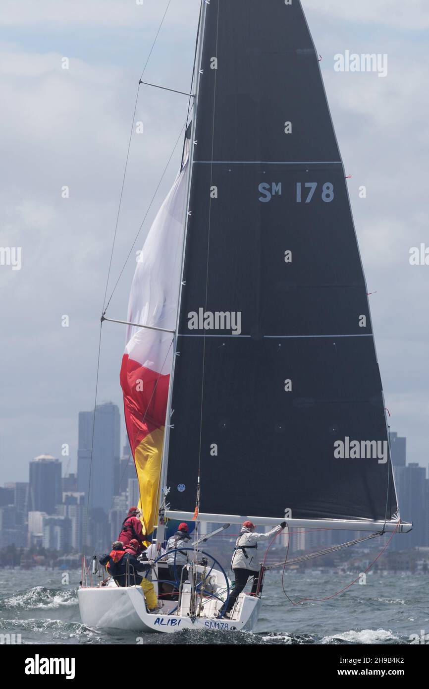 Fixed keel yachts are seen competing during the 2021/22 Australian ...