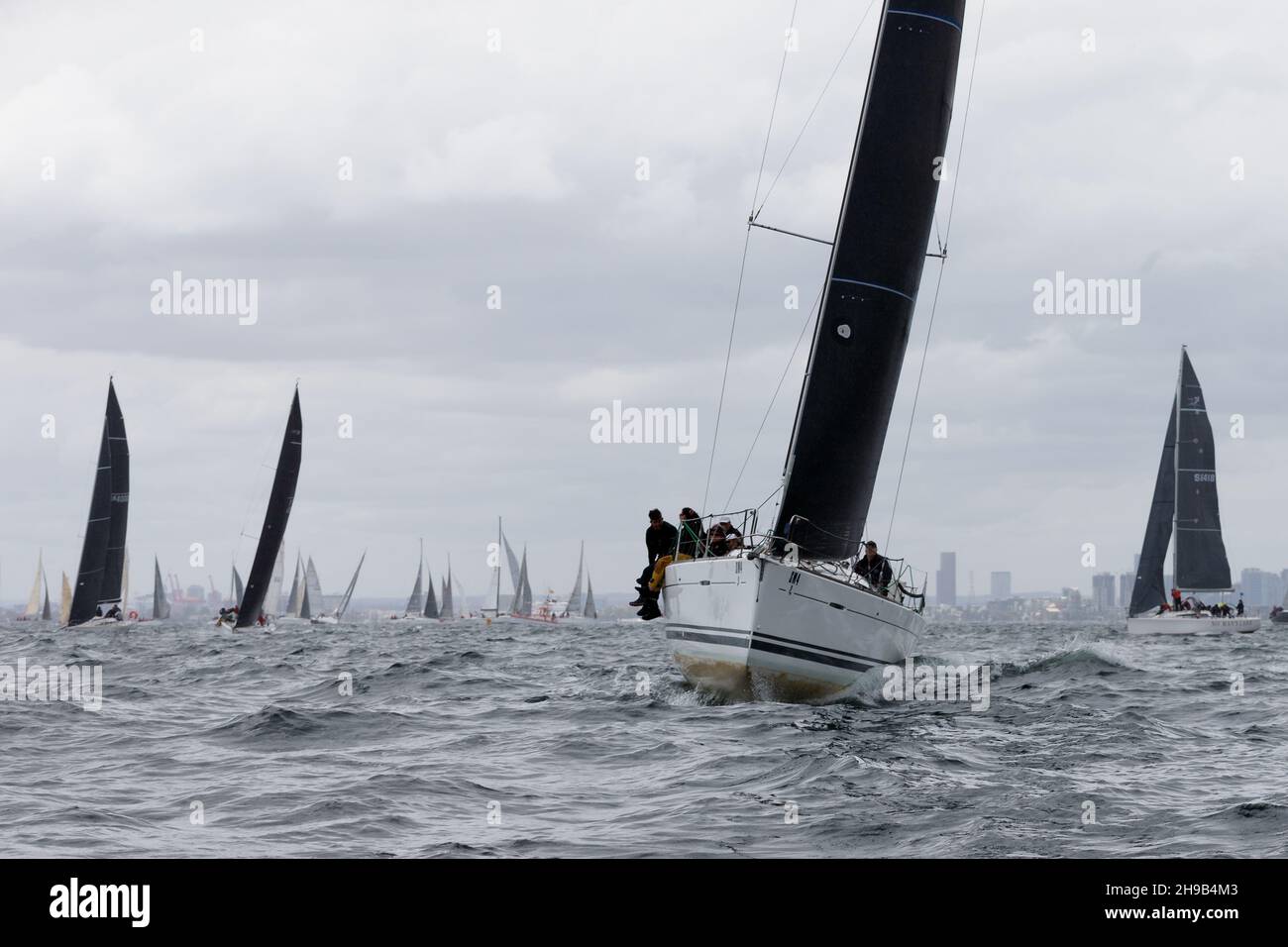 Fixed keel yachts are seen competing during the 2021/22 Australian ...