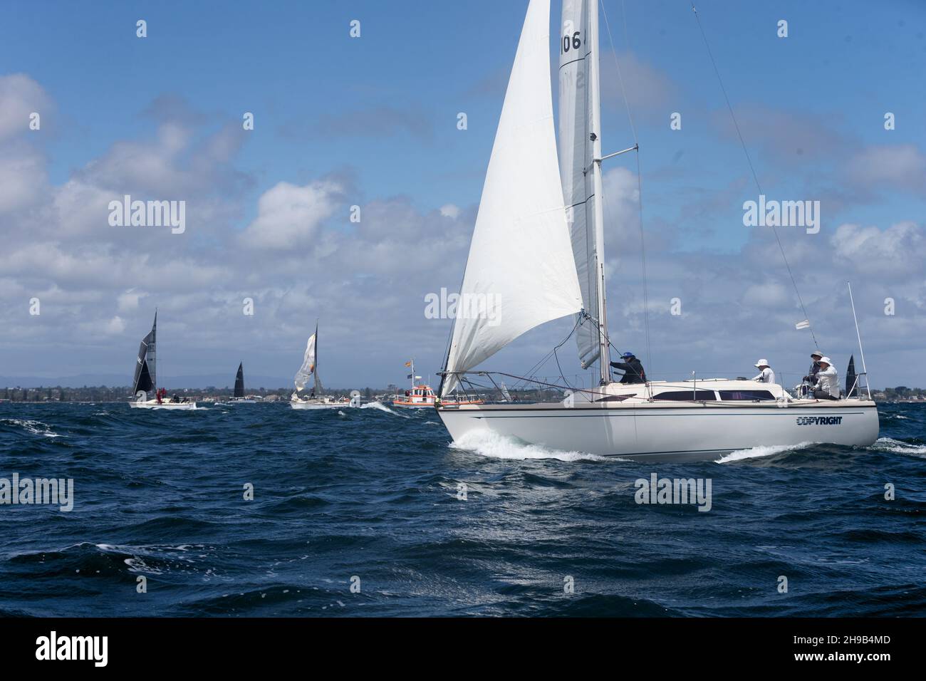 Fixed keel yachts are seen competing during the 2021/22 Australian ...