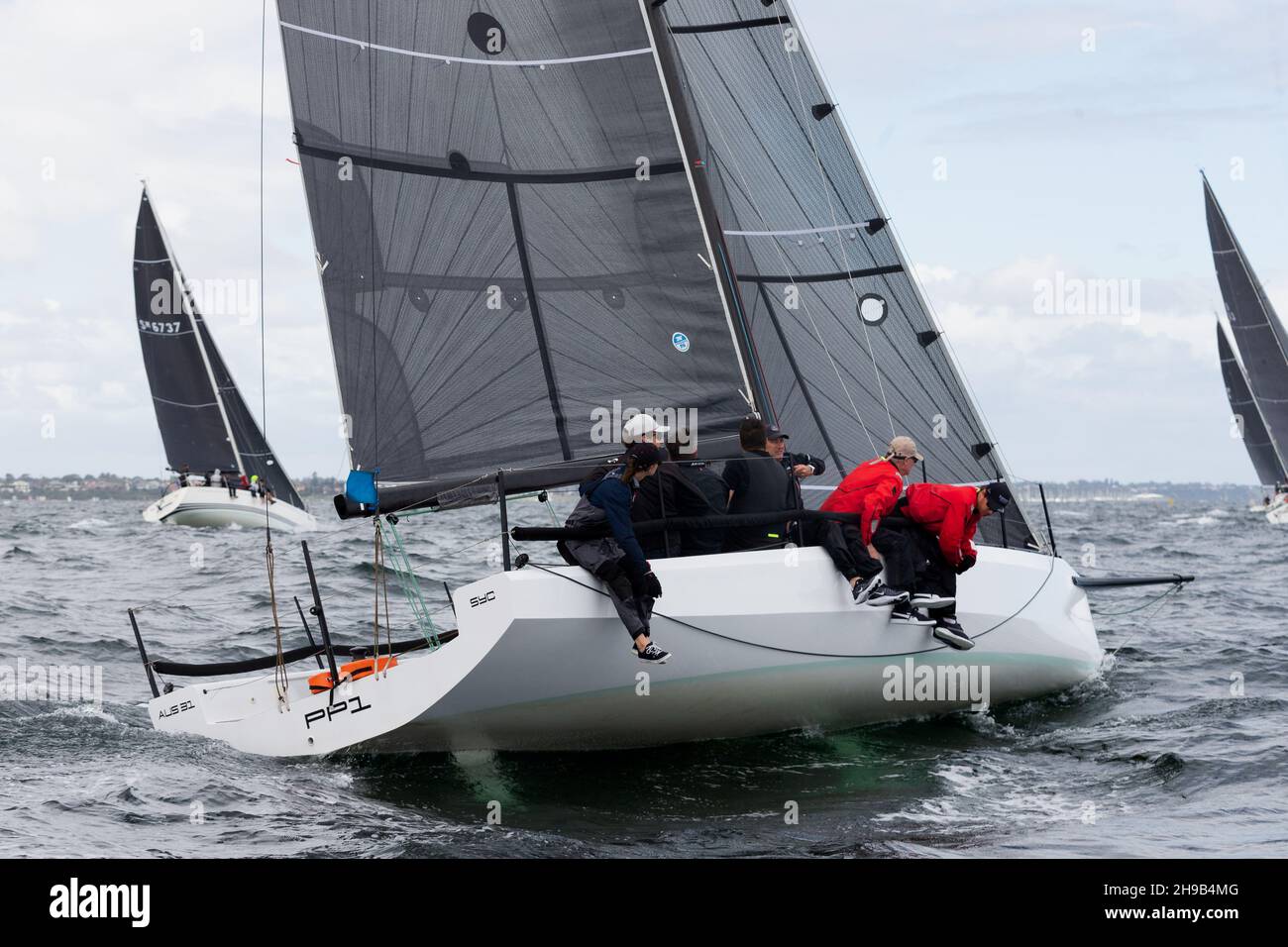 Fixed keel yachts are seen competing during the 2021/22 Australian ...