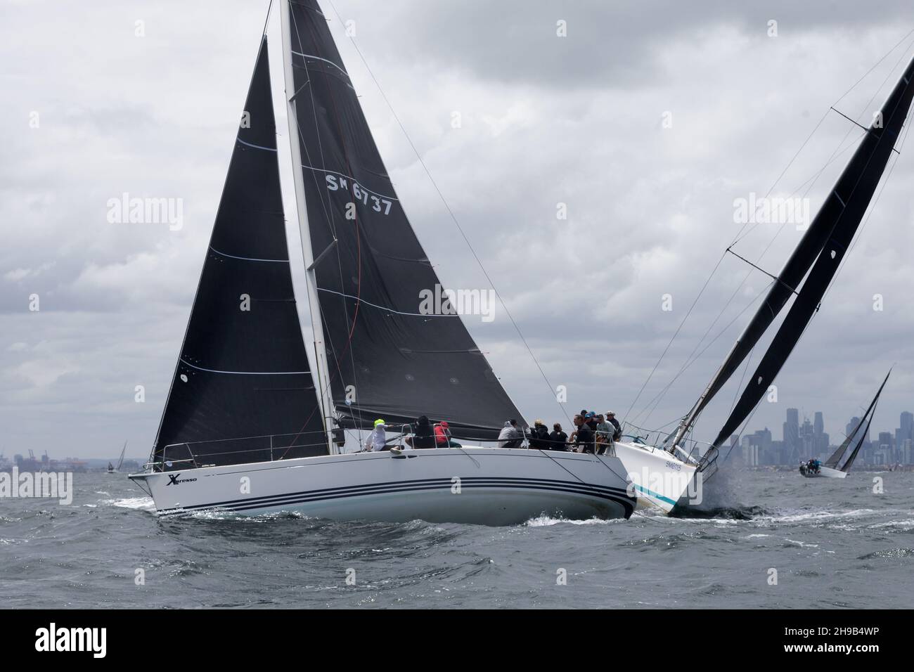 Fixed keel yachts are seen competing during the 2021/22 Australian ...