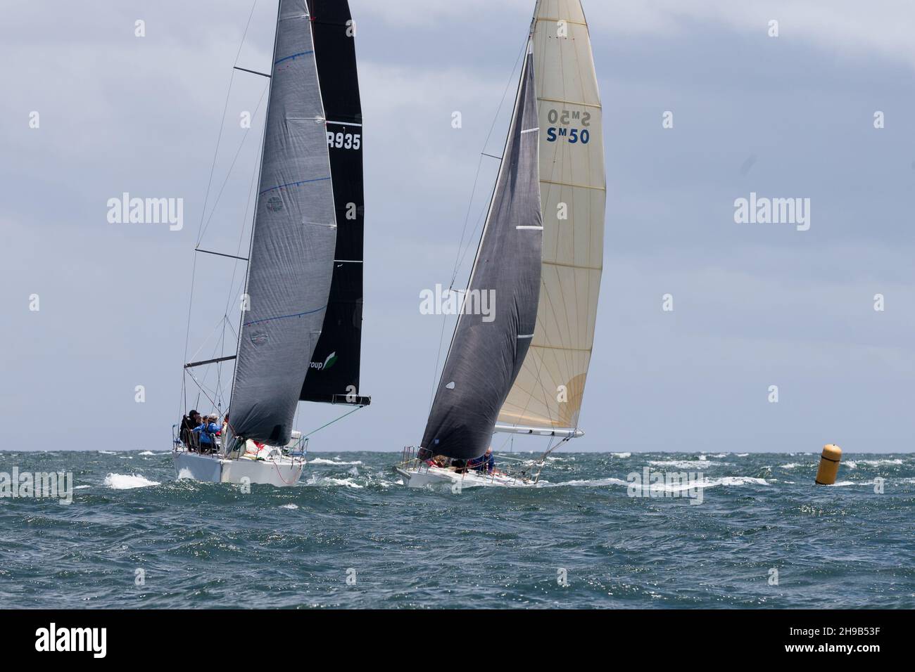Fixed keel yachts are seen competing during the 2021/22 Australian ...