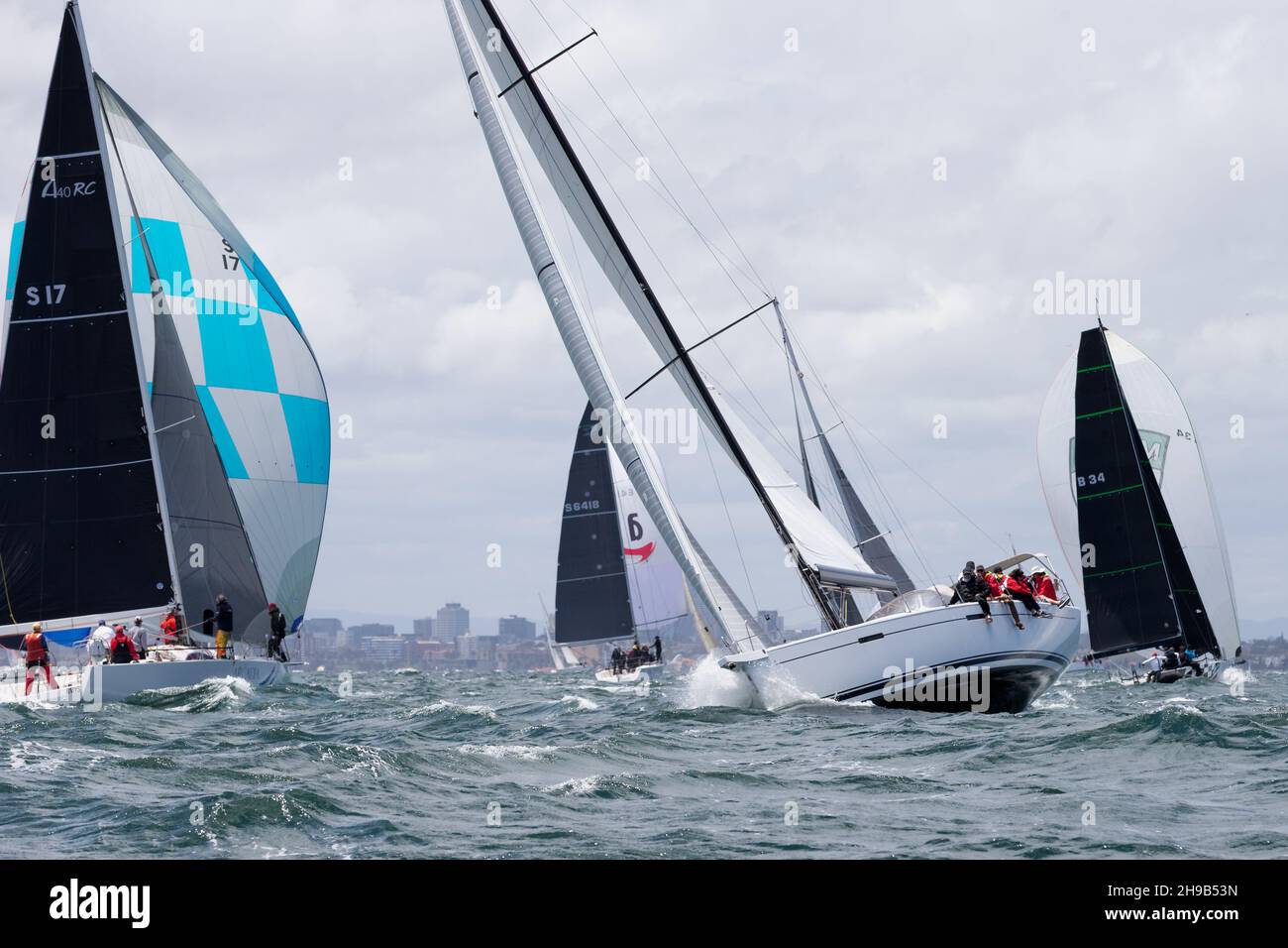 Fixed keel yachts are seen competing during the 2021/22 Australian ...