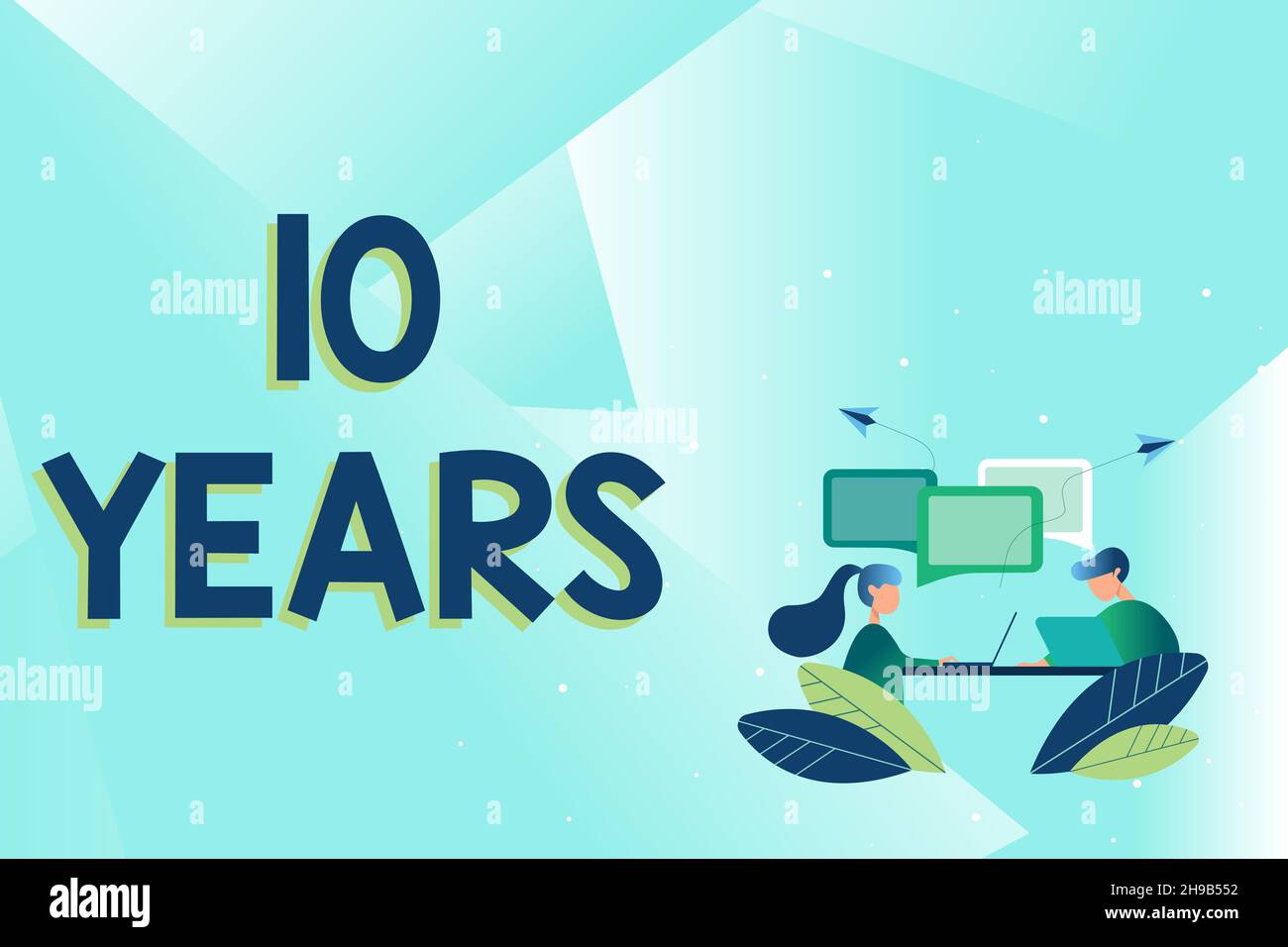 Text caption presenting 10 Years. Word Written on Remembering or ...