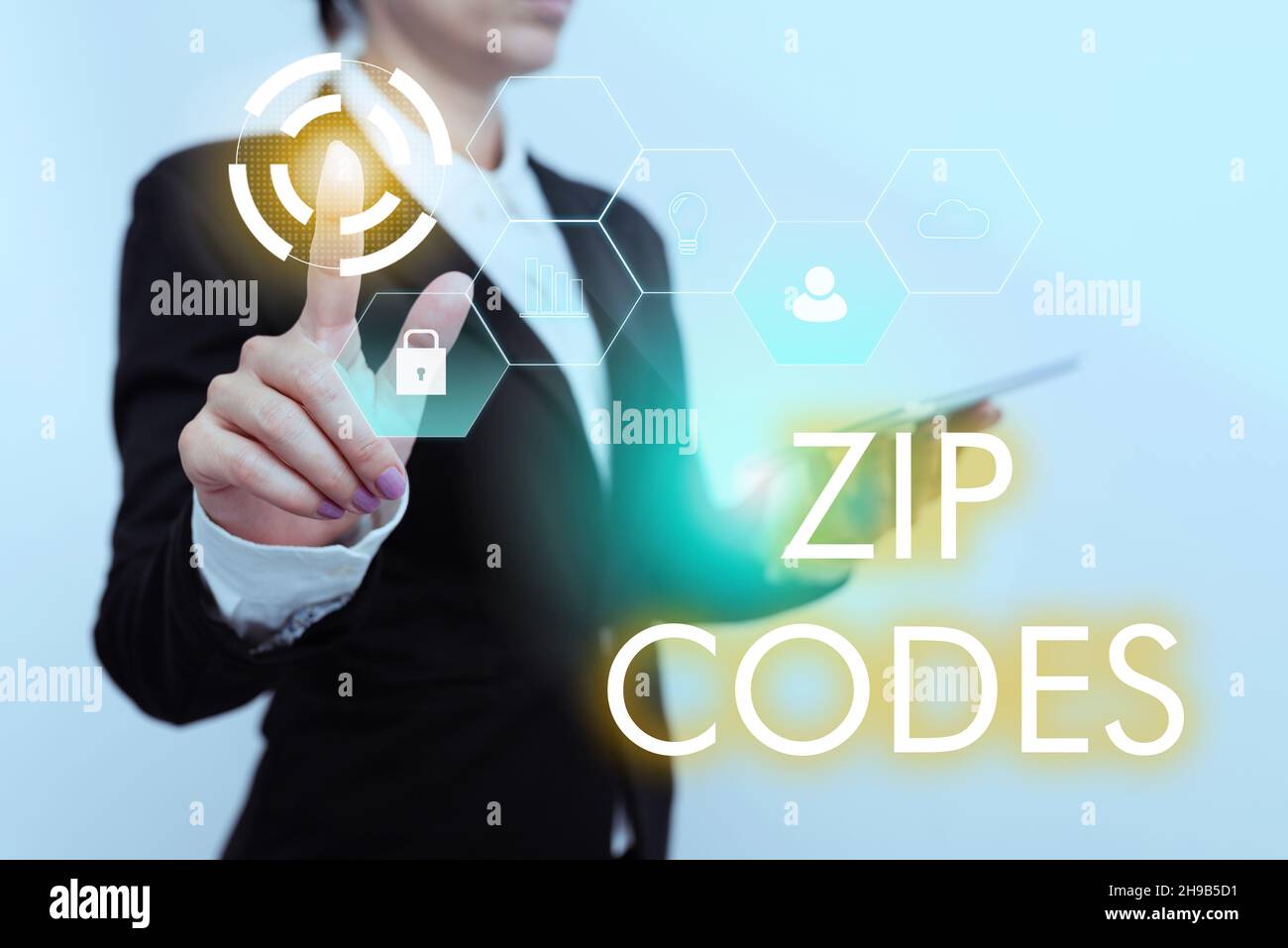 Text sign showing Zip Codes. Internet Concept numbers added to a postal ...