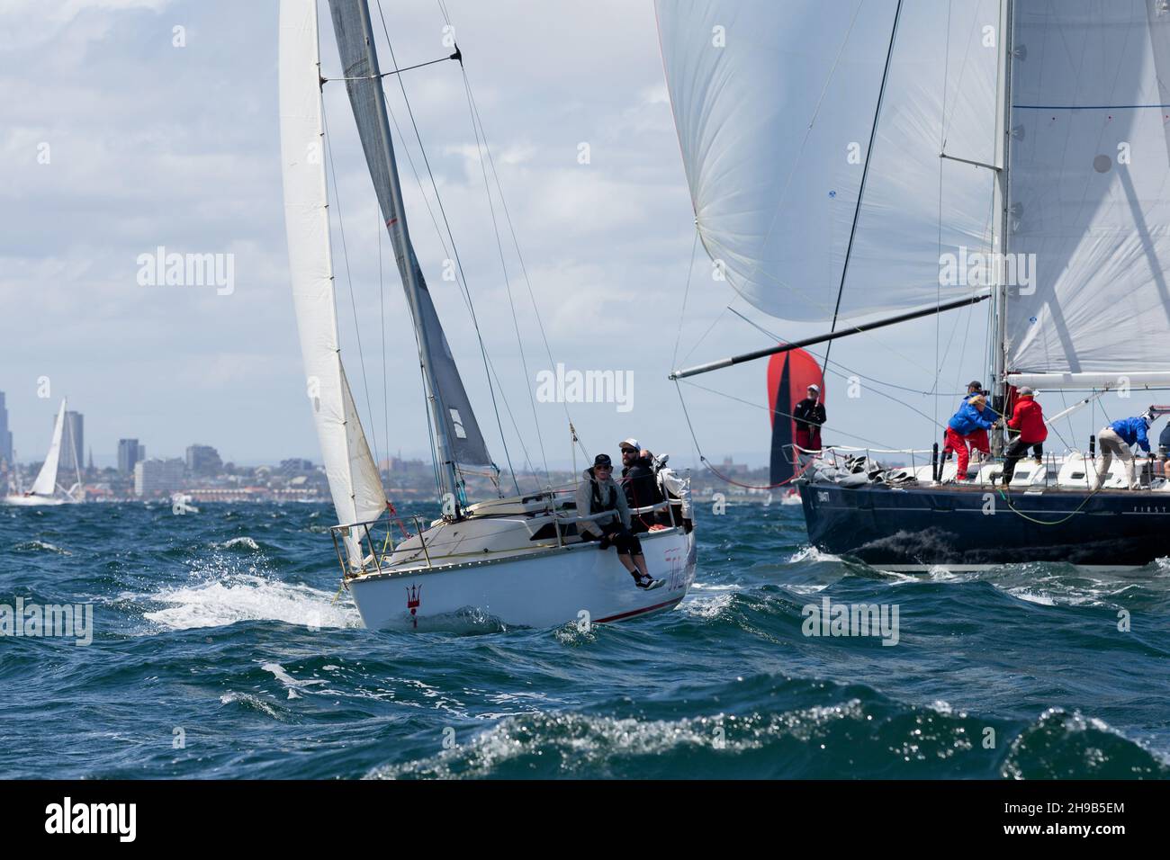 Fixed keel yachts are seen competing during the 2021/22 Australian ...