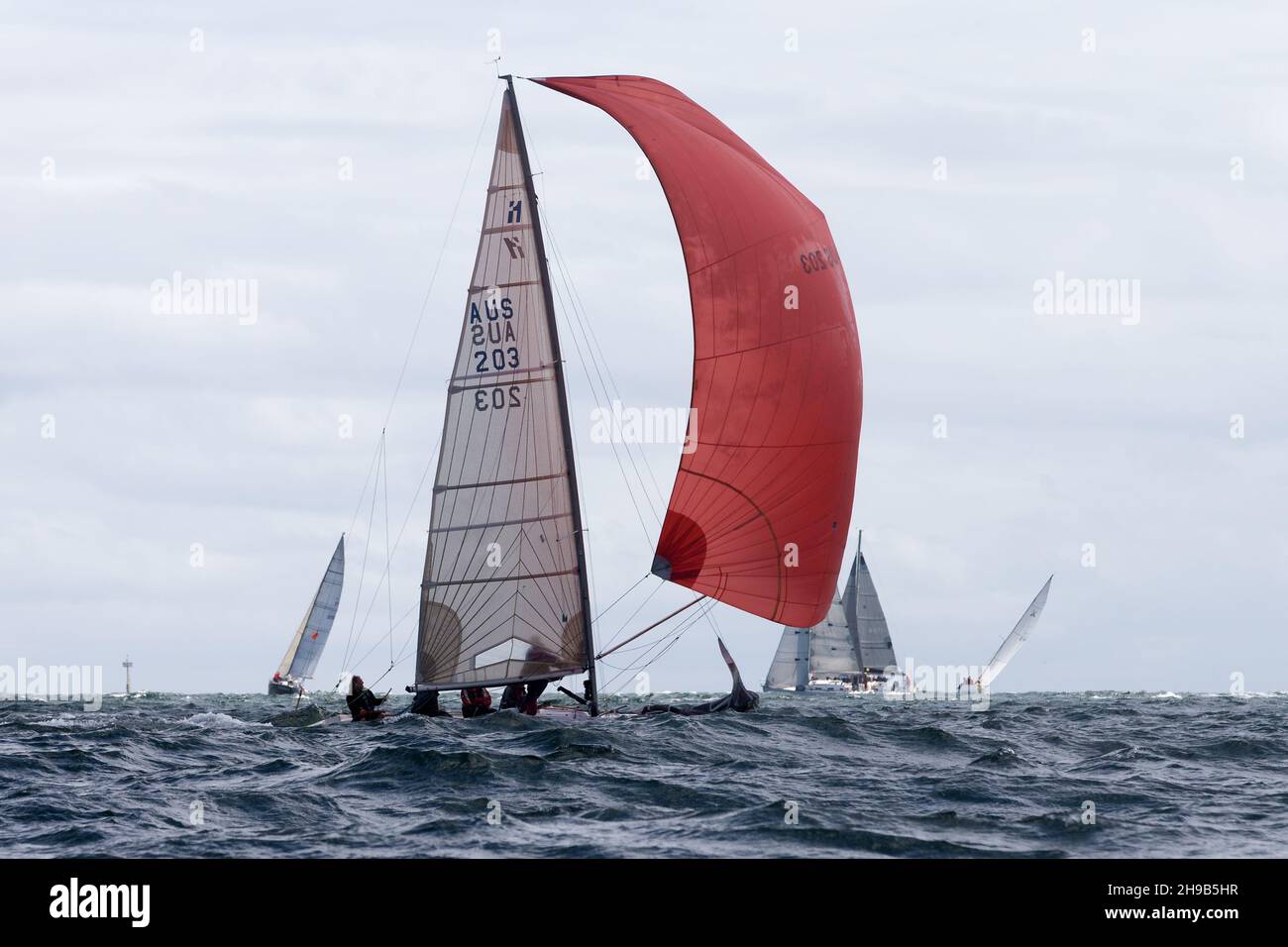 Fixed keel yachts are seen competing during the 2021/22 Australian ...