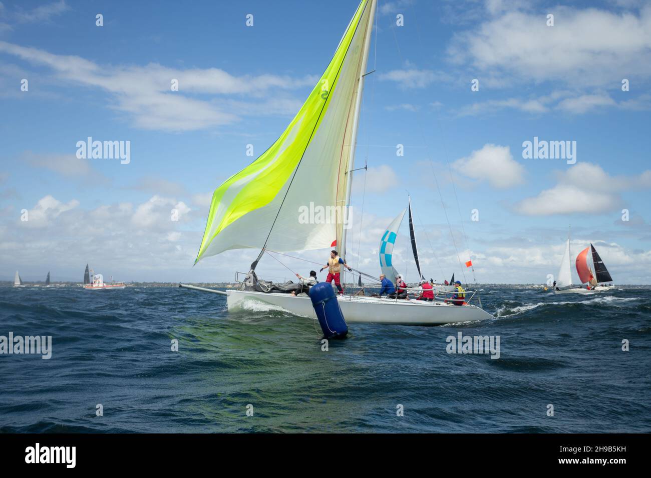 Fixed keel yachts are seen competing during the 2021/22 Australian ...