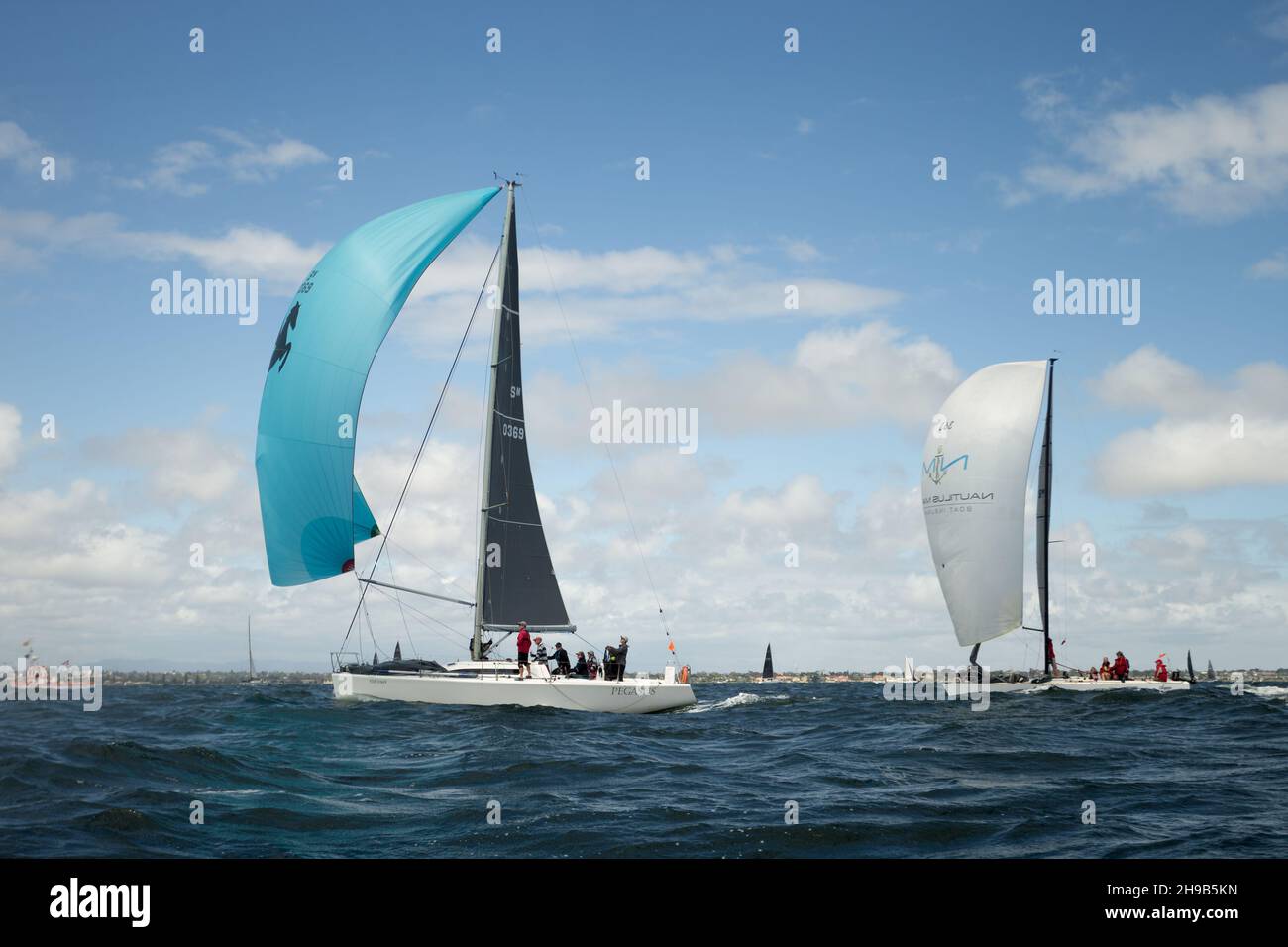 Fixed keel yachts are seen competing during the 2021/22 Australian ...