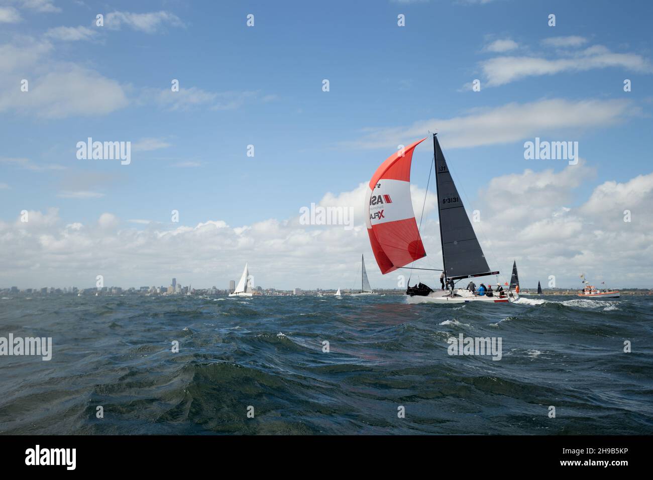 Fixed keel yachts are seen competing during the 2021/22 Australian ...