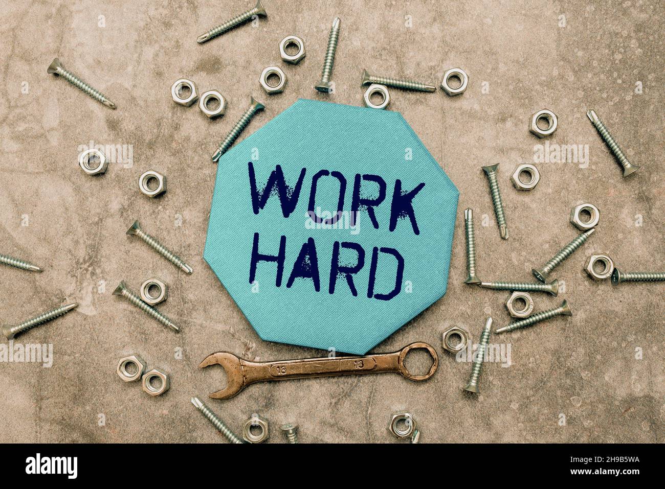 Text showing inspiration Work Hard. Business approach Laboring that ...