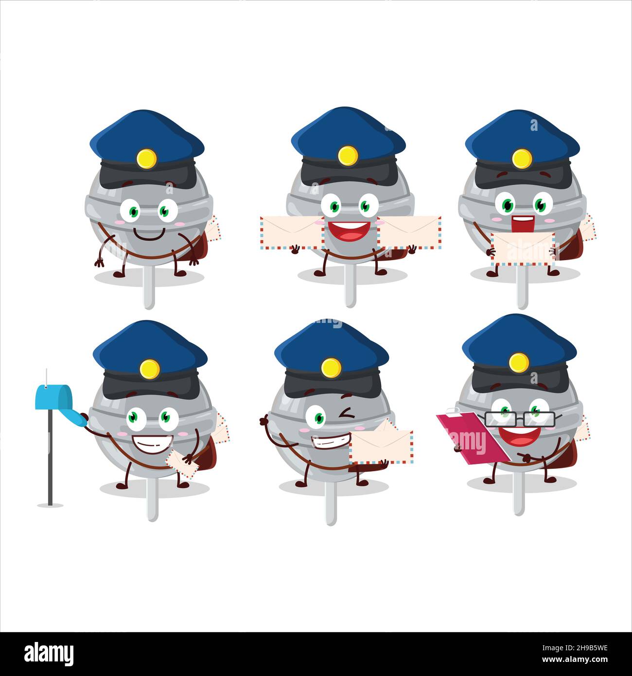 A picture of cheerful sweet white lollipop postman cartoon design ...