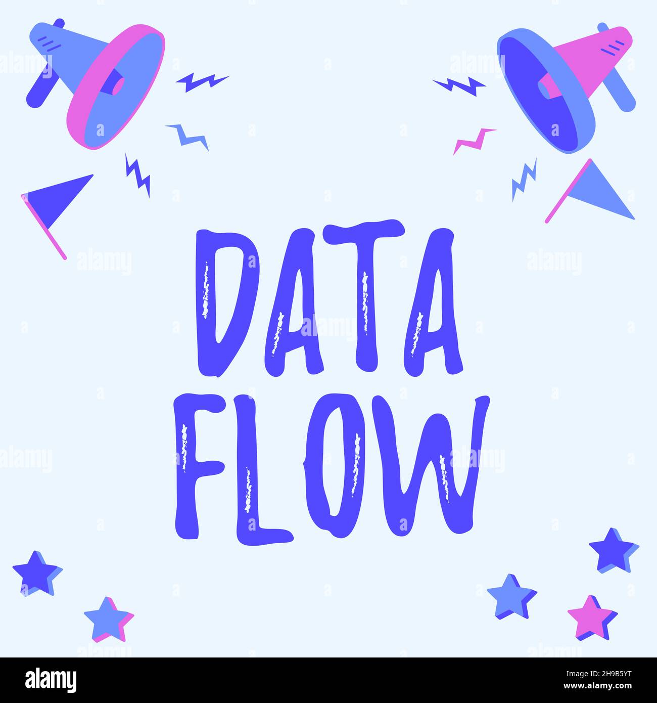 Text sign showing Data Flow. Conceptual photo the movement of data through a system comprised of ...