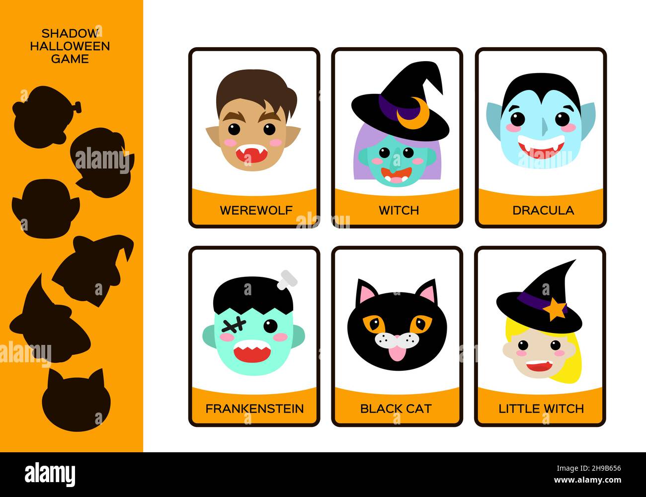 Halloween Worksheet. Set of Monsters. Witch, Little Witch, Werewolf ...