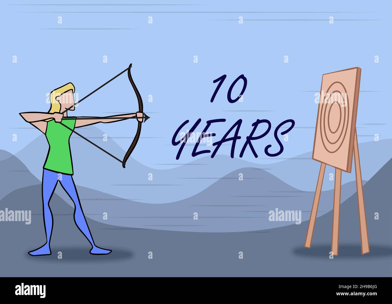 Conceptual display 10 Years. Concept meaning Remembering or honoring ...