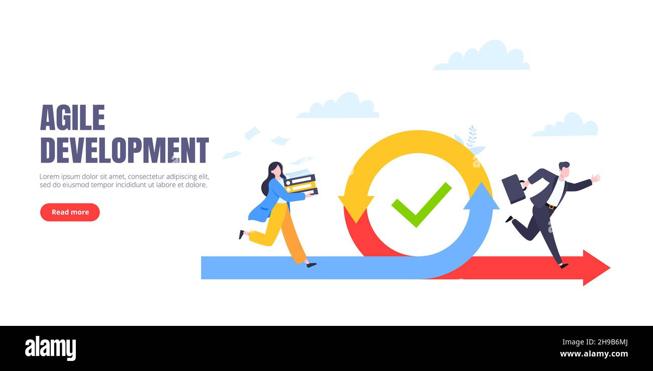 Agile development methodology business concept flat style design vector ...