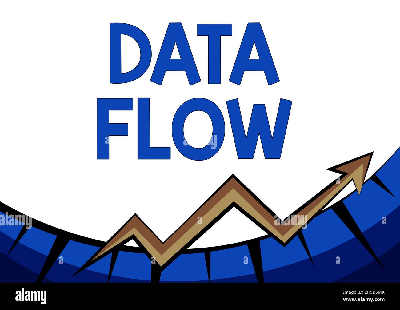 Text sign showing Data Flow. Internet Concept the movement of data through a system comprised of ...