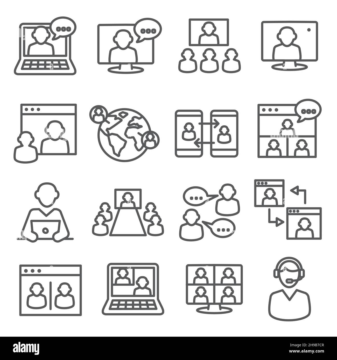 Video conference icon activity Cut Out Stock Images & Pictures - Alamy