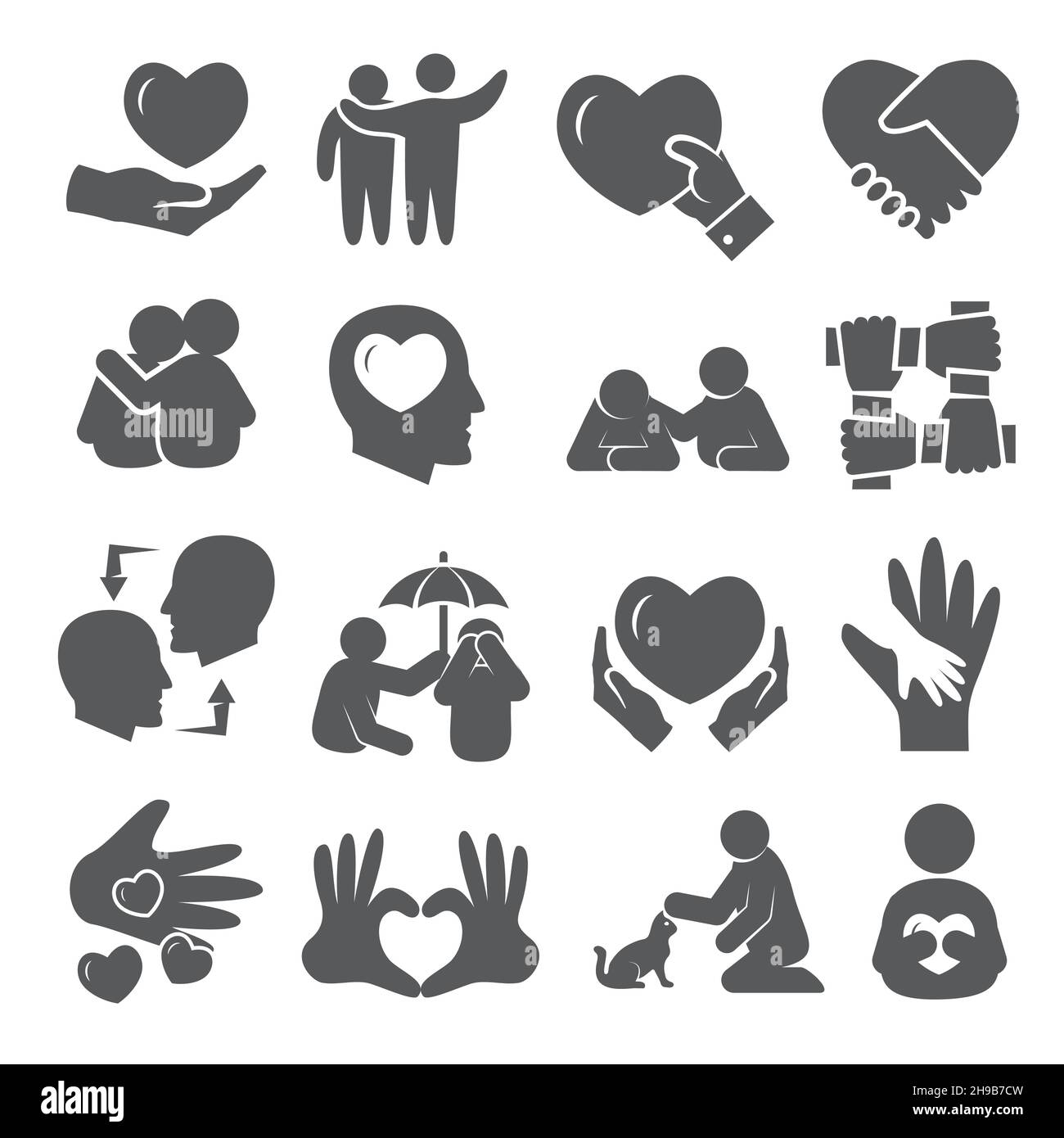Empathy icon set on white background Stock Vector Image & Art - Alamy