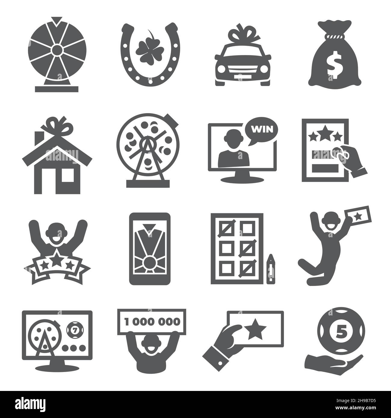 Lottery icon set on white background Stock Vector Image & Art - Alamy