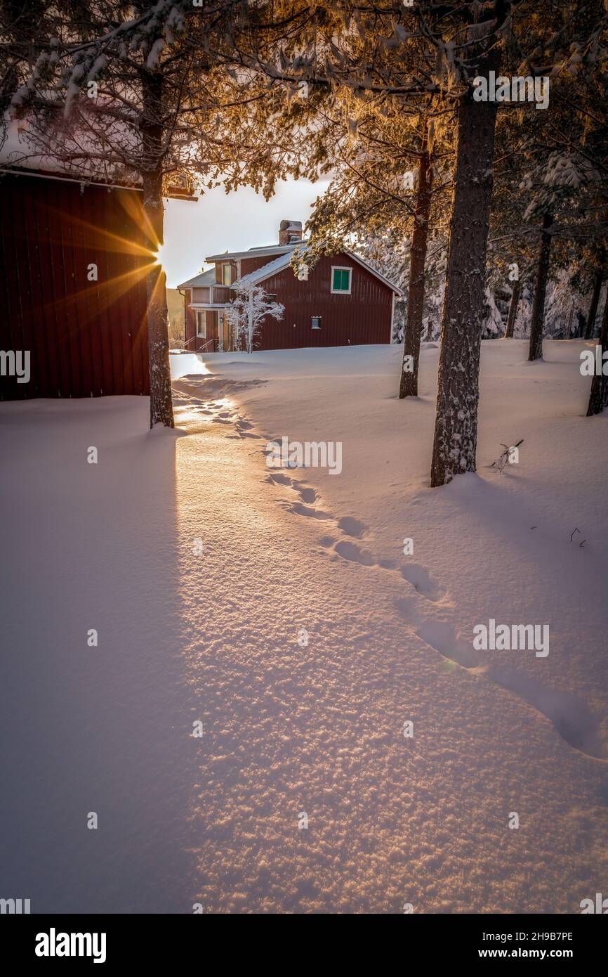Sweden snow house sun not dalarna hi-res stock photography and images ...