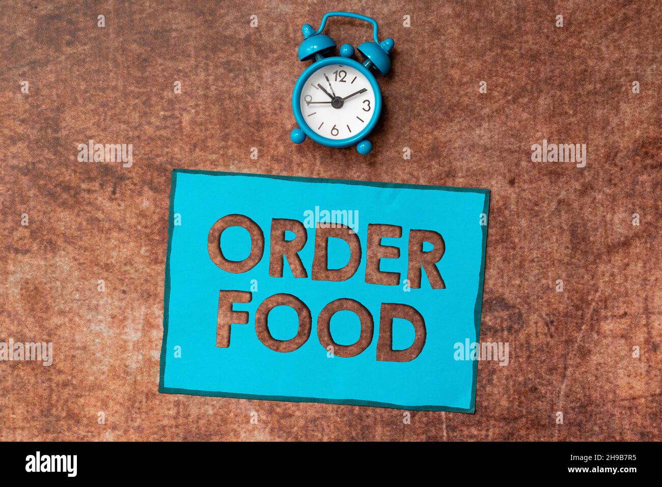 Text showing inspiration Order Food. Business overview the process of ...