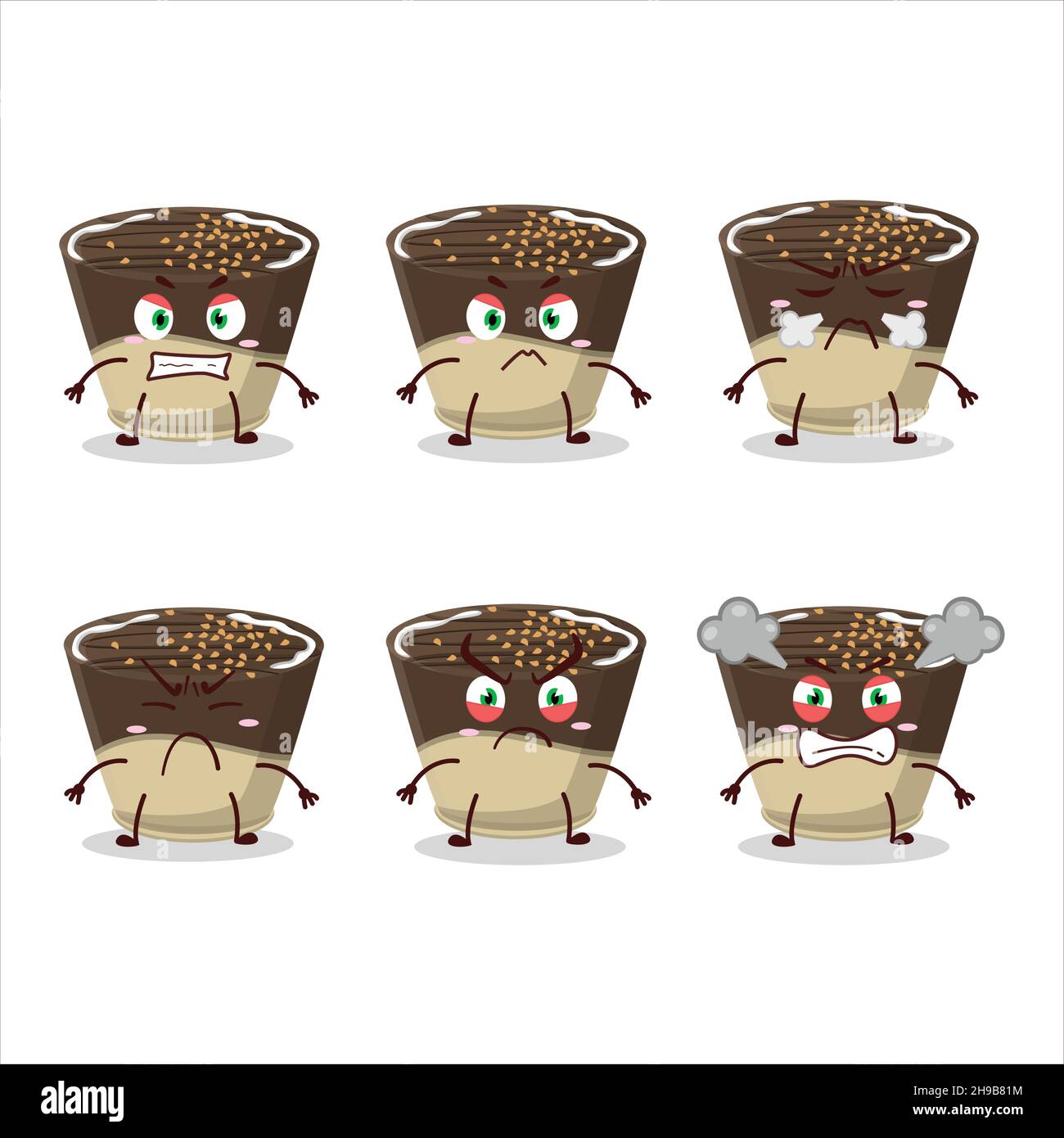 Truffle chocolate milk candy cartoon character with various angry ...