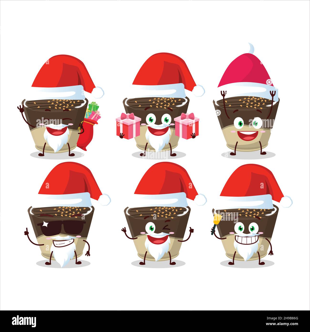 Santa Claus emoticons with truffle chocolate milk candy cartoon ...