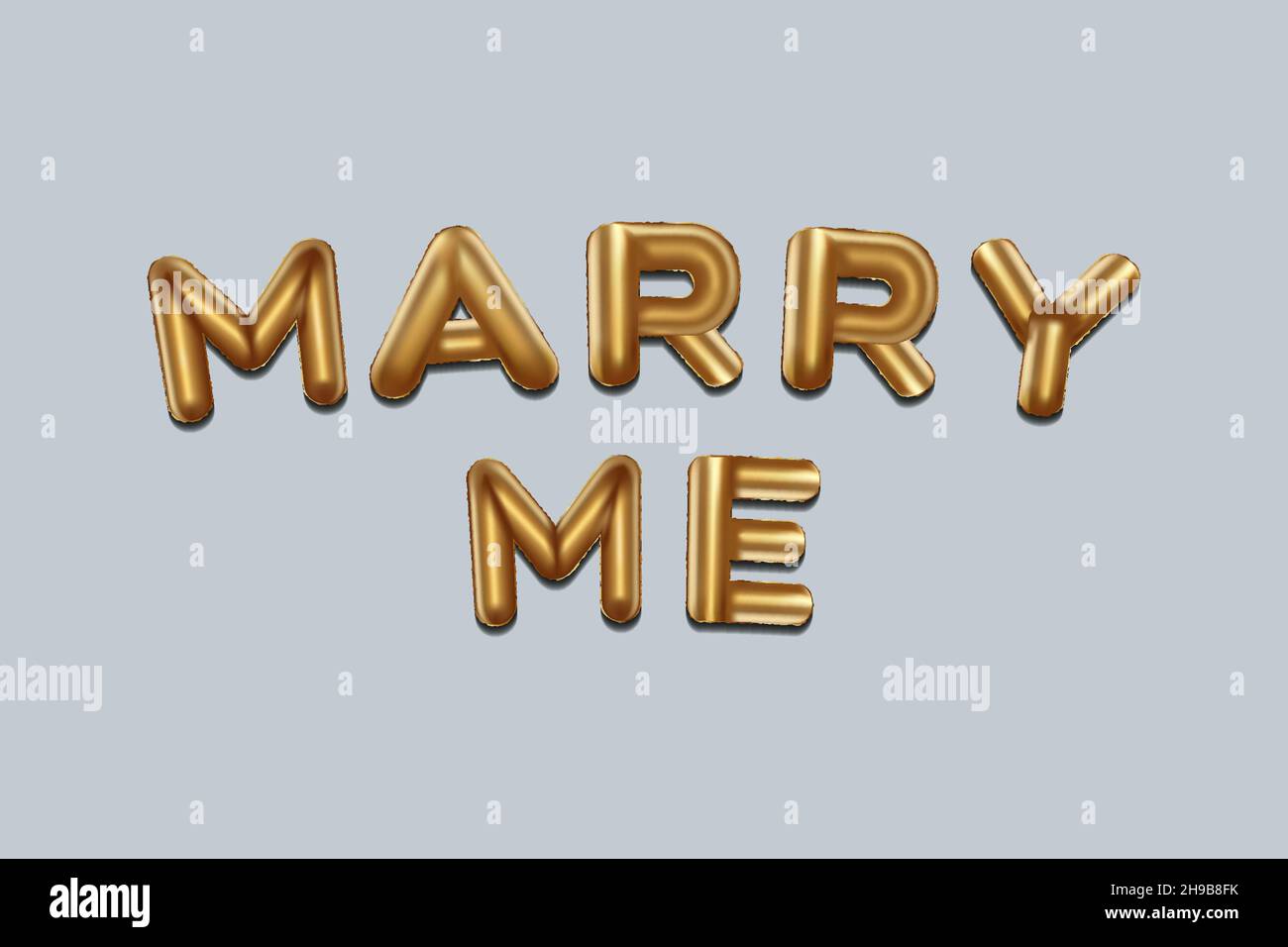 marry me written with golden foil balloons. marry me lettering ...